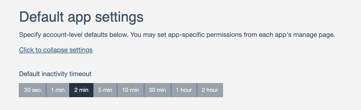 How do I change the inactivity timeout for my app?